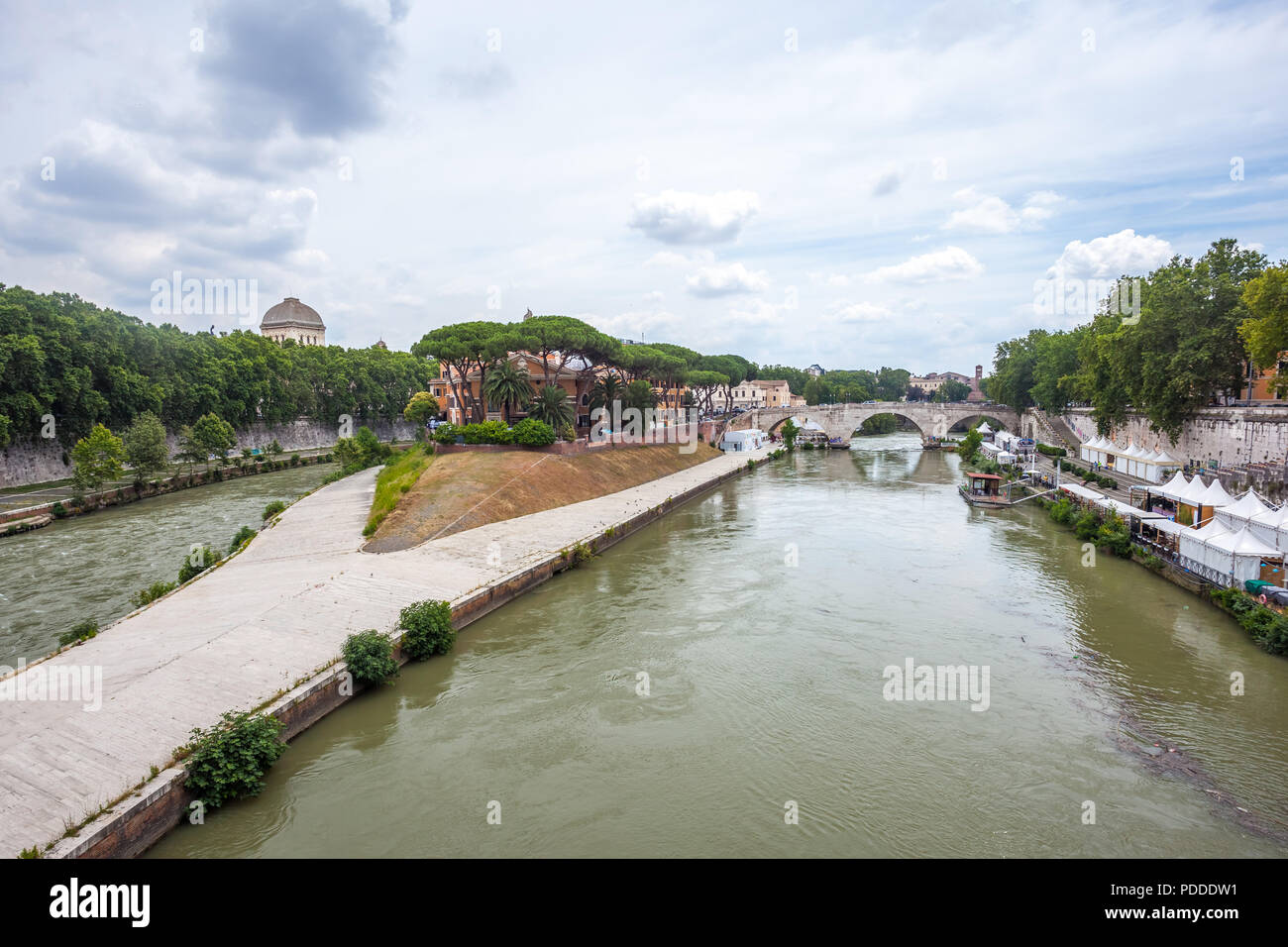 Tiberina Island (Isola Tiberina) on the river Tiber in Rome, Italy ...