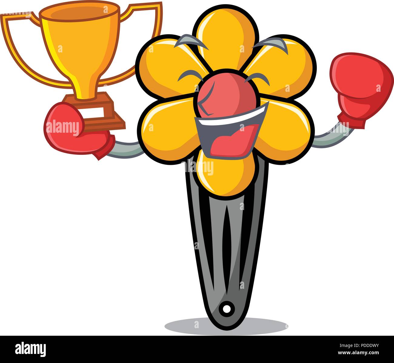Boxing winner hair clip mascot cartoon Stock Vector Image & Art - Alamy