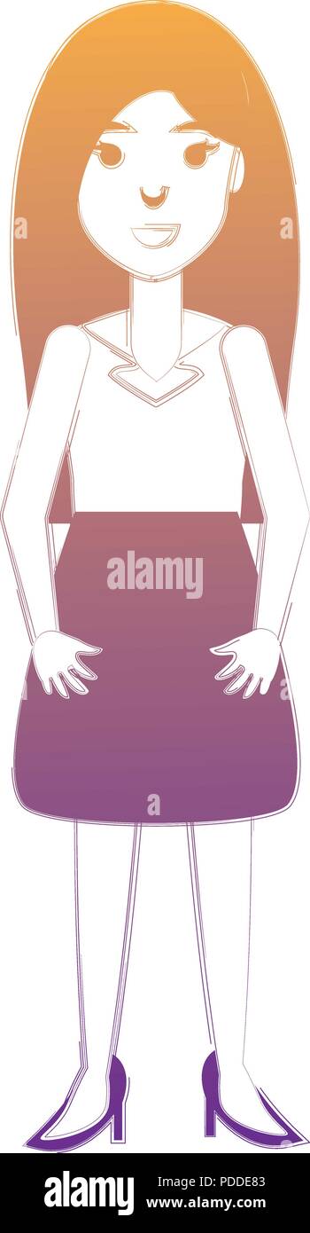 cartoon designer woman icon over white background, vector illustration ...