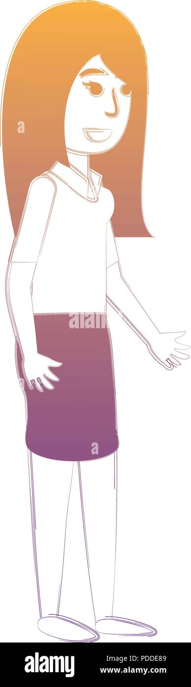 cartoon designer woman icon over white background, vector illustration ...