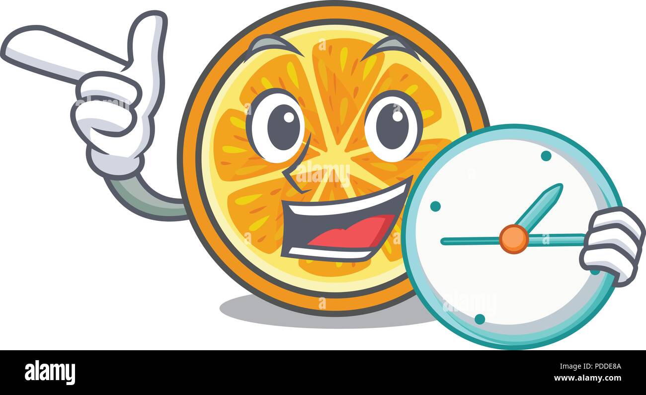 With clock orange character cartoon style Stock Vector Image & Art - Alamy