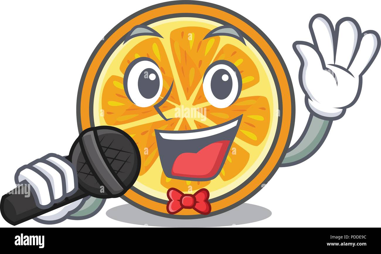 Singing orange mascot cartoon style Stock Vector Image & Art - Alamy