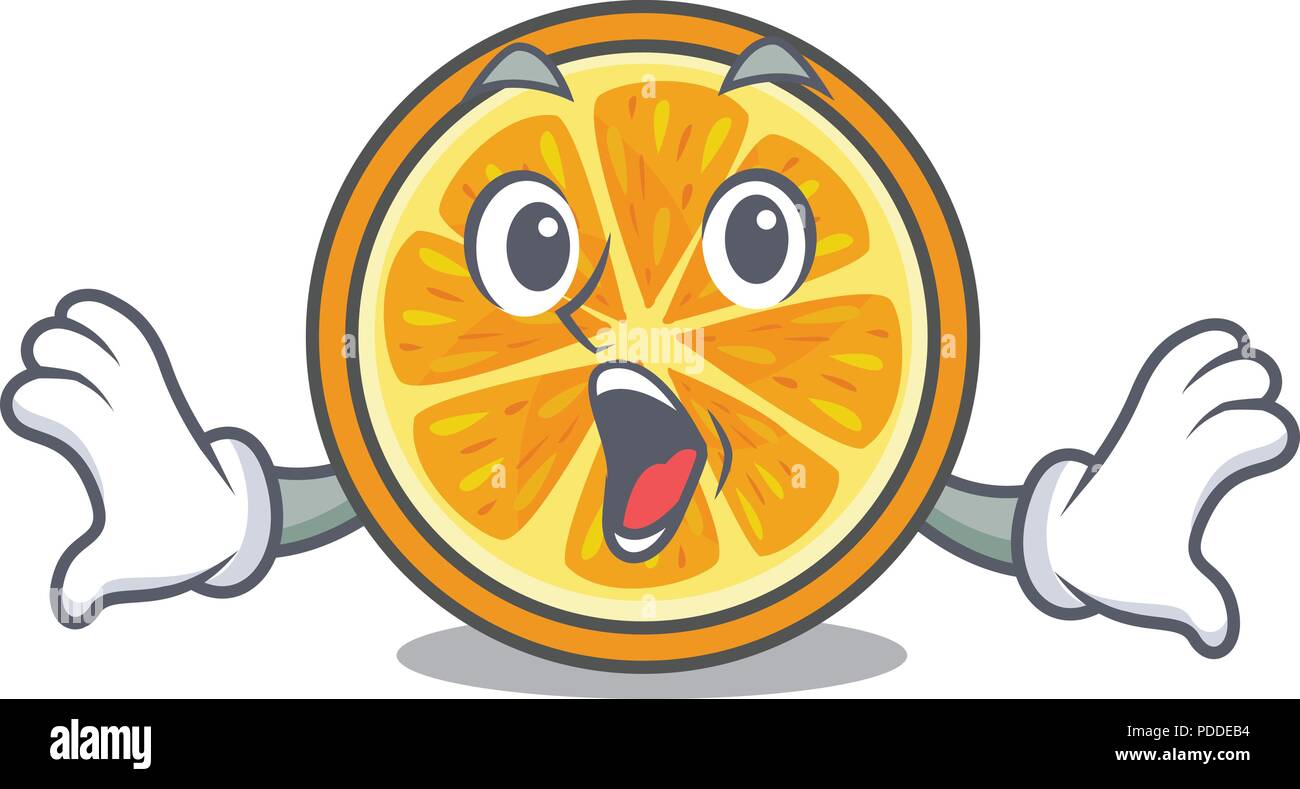 Surprised orange mascot cartoon style Stock Vector Image & Art - Alamy