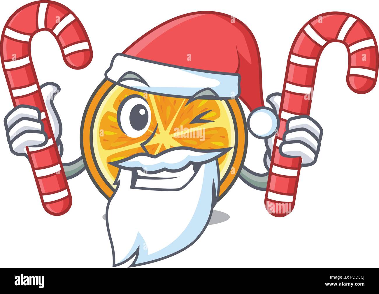 Santa with candy orange mascot cartoon style Stock Vector Image & Art ...