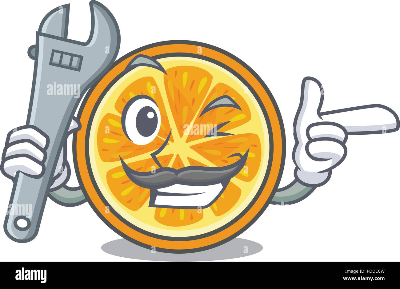 Mechanic orange mascot cartoon style Stock Vector Image & Art - Alamy