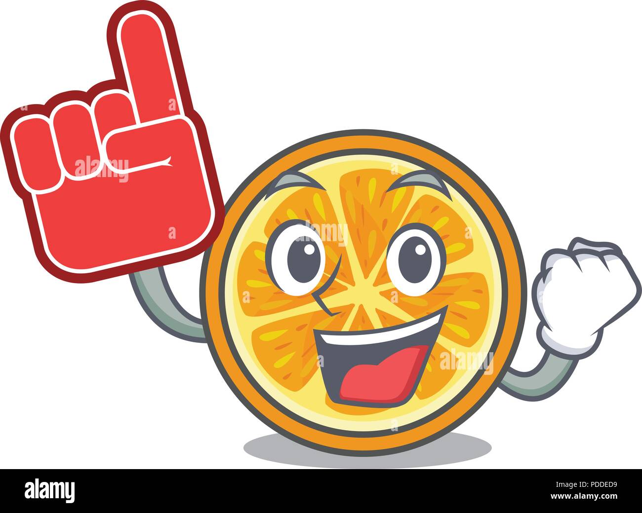 Foam finger orange mascot cartoon style Stock Vector Image & Art - Alamy