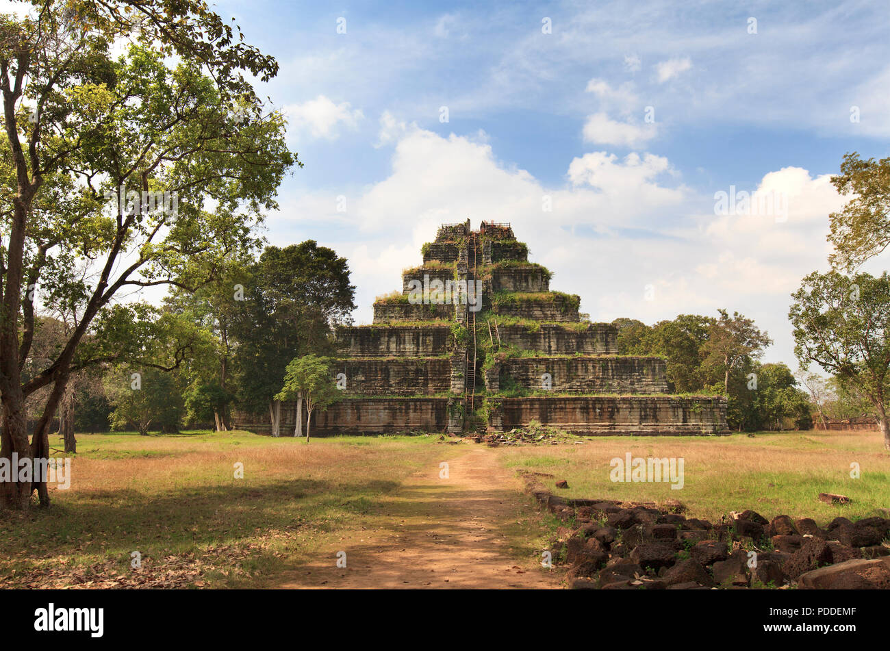 Ancient Khmer pyramid, Koh Kher Temple near Siem Reap town, Cambodia ...