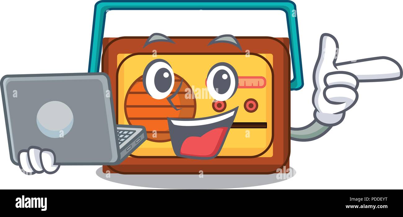 With laptop radio character cartoon style Stock Vector Image & Art - Alamy