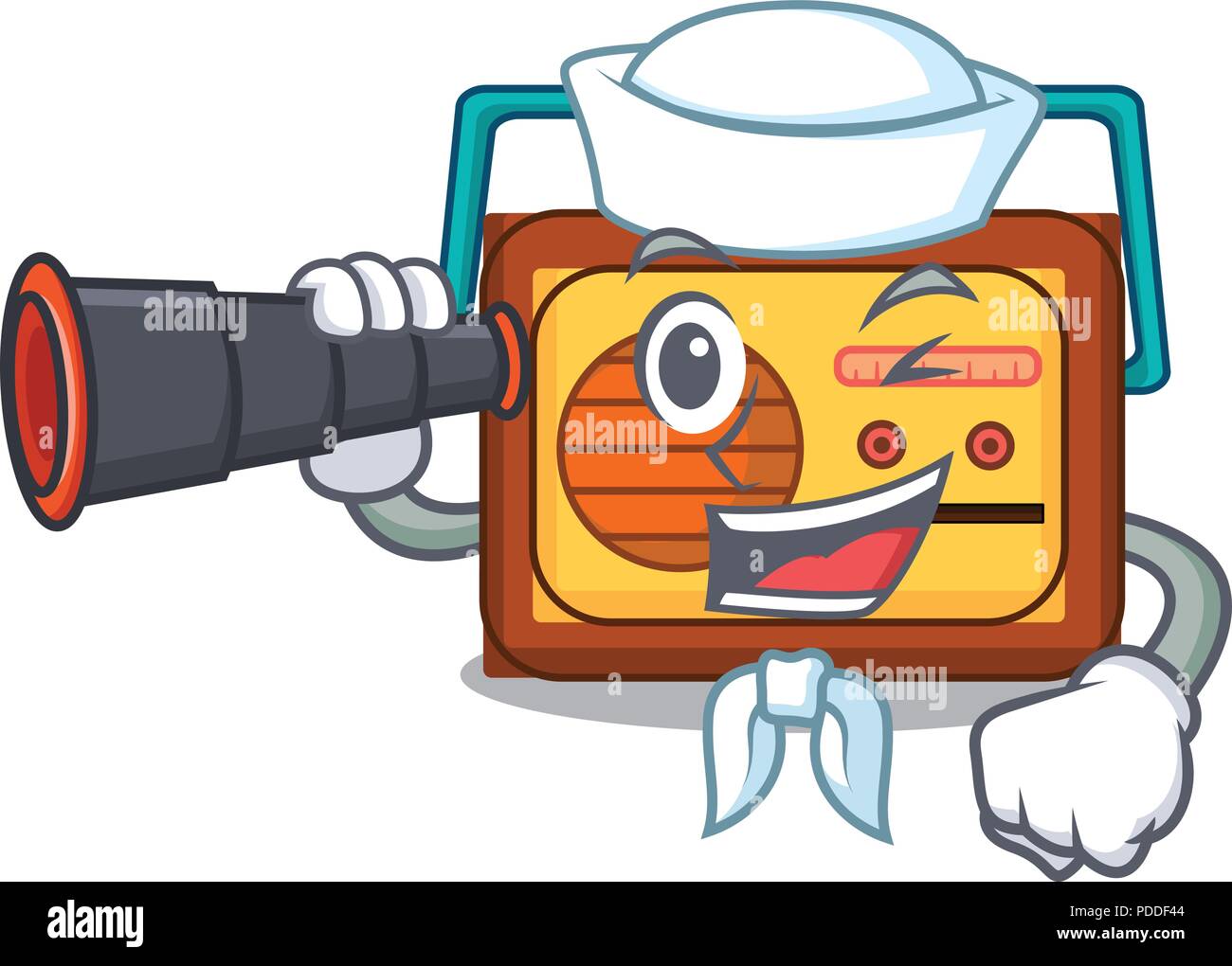 Sailor with binocular radio mascot cartoon style Stock Vector Image ...