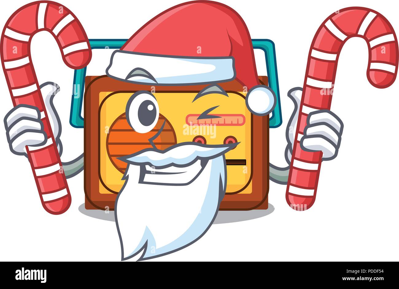 Santa with candy radio mascot cartoon style Stock Vector Image & Art ...