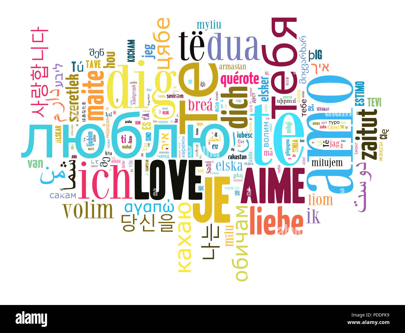 Love word collage hi-res stock photography and images - Alamy