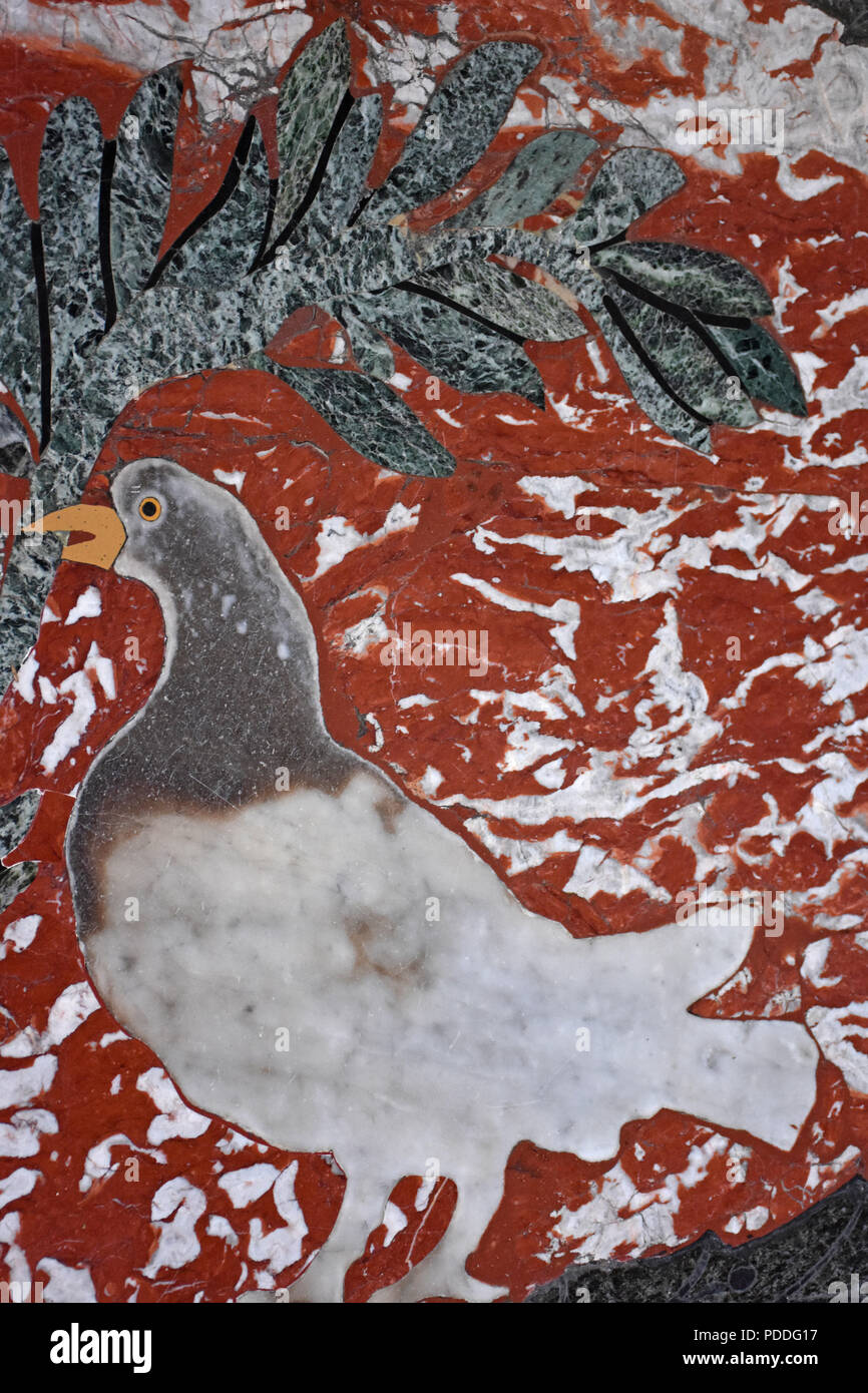 Inlay of Dove in marble symbol of the Holy Spirit, very common in the ...