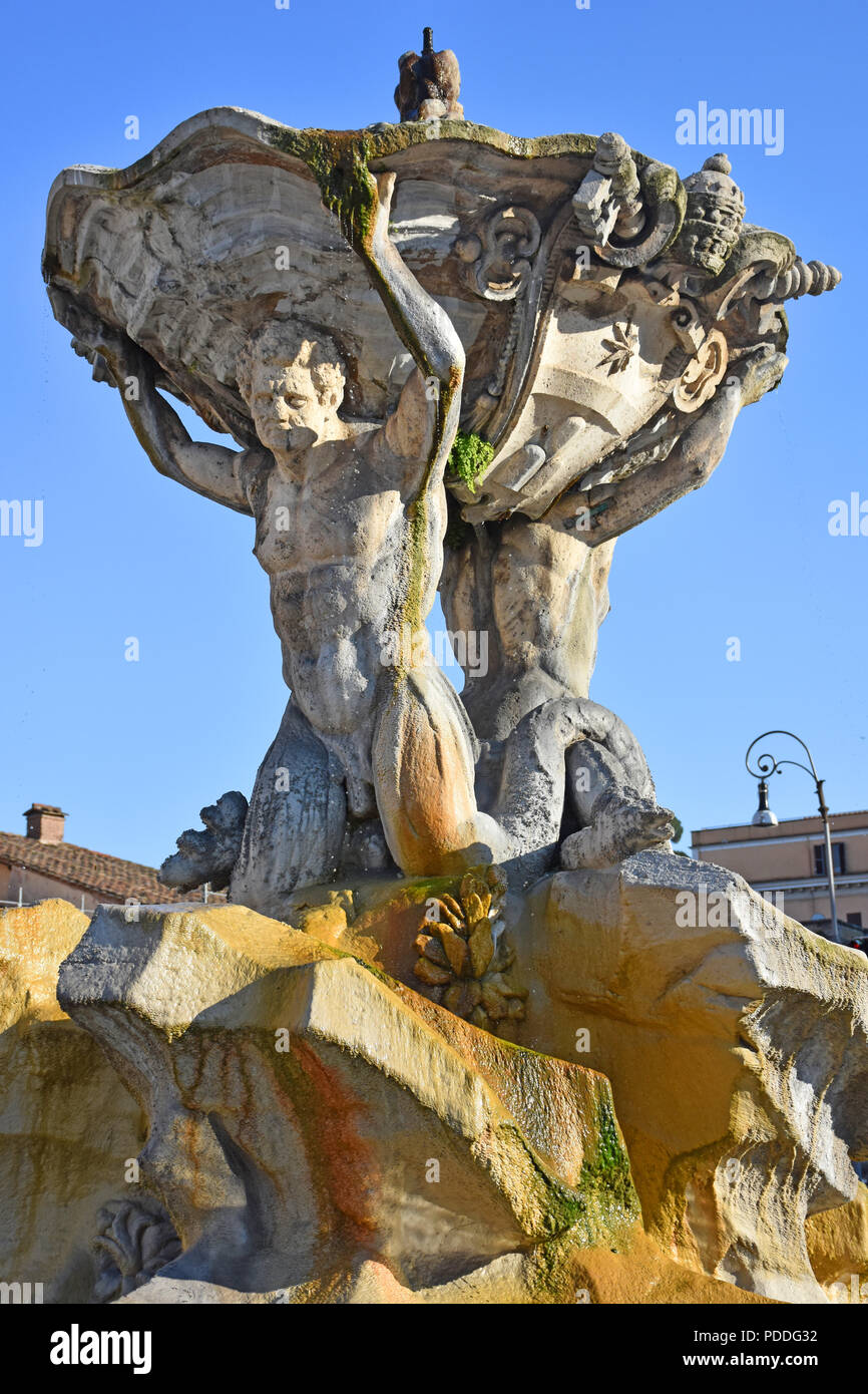 Italy, Rome, square of the mouth of truth, fountain of tritons, view ...
