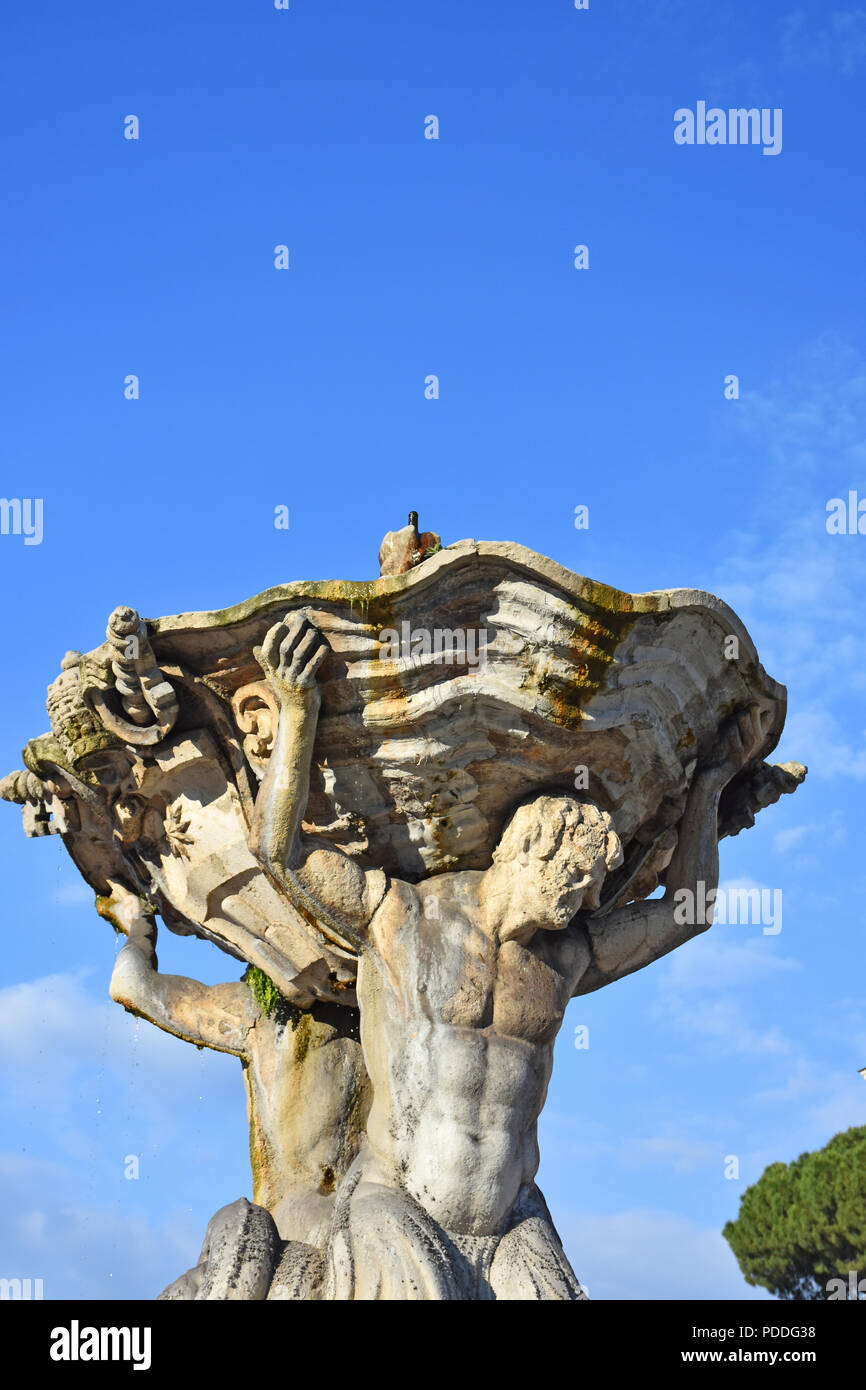Italy, Rome, square of the mouth of truth, fountain of tritons, view ...