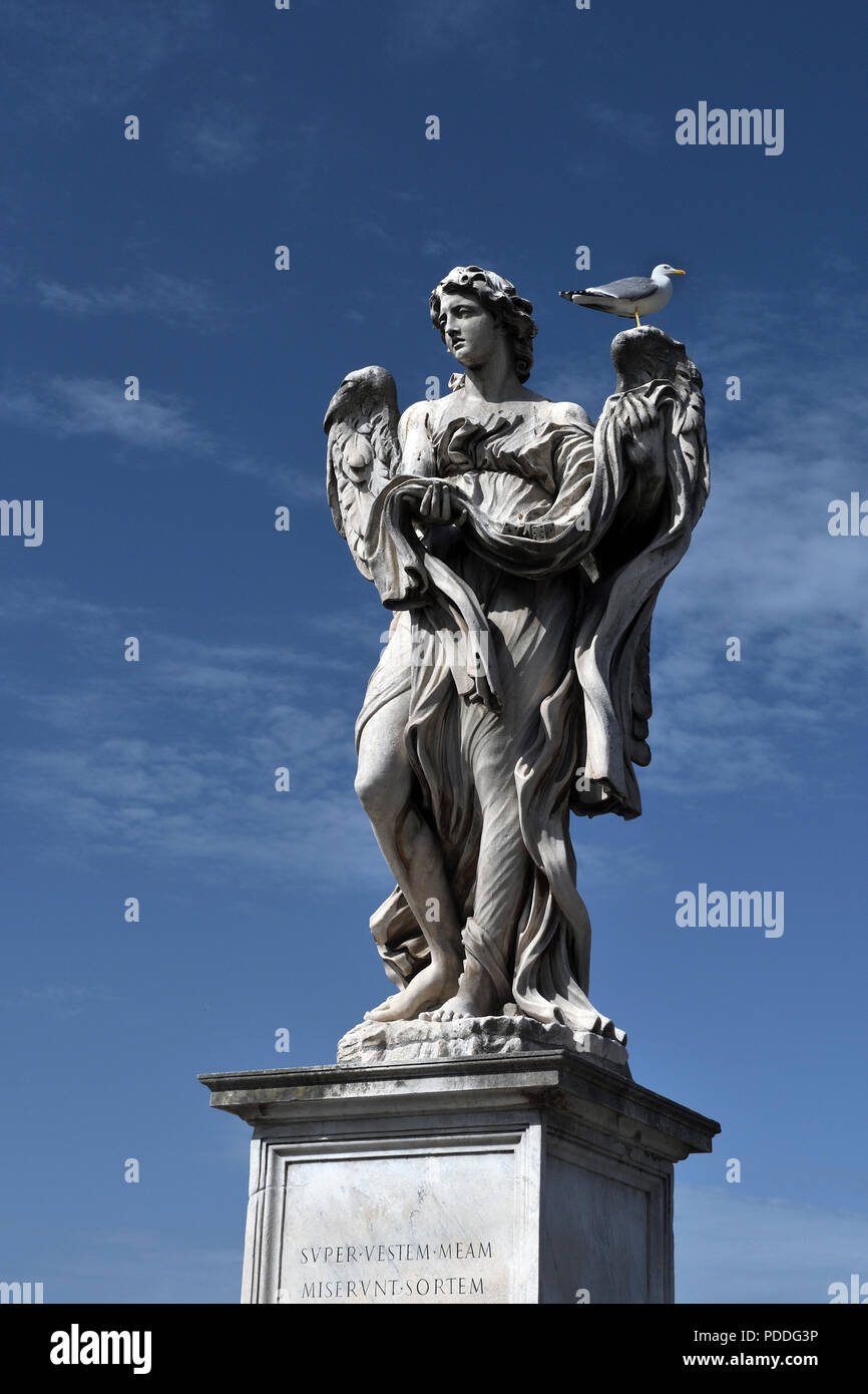 Statue angel with the garment and dice ponte santangelo bridge hi-res ...