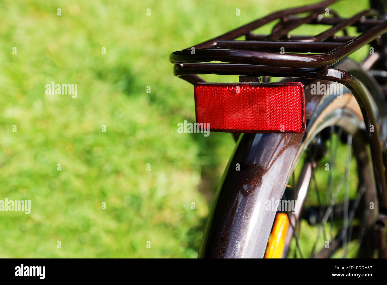 Brown saddle, trunk. Details of the pleasure bike Stock Photo - Alamy