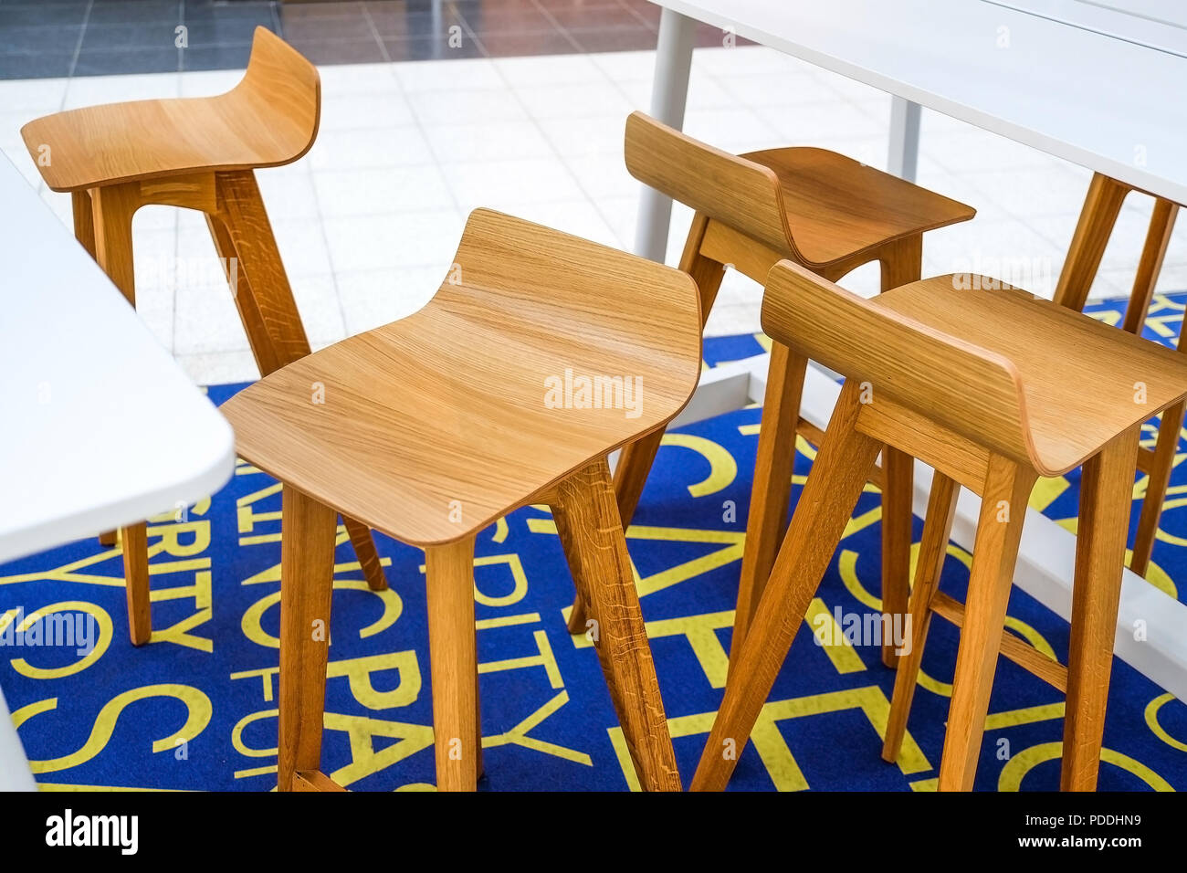 Bamboo table surface yellow, polished, table top texture Stock Photo ...