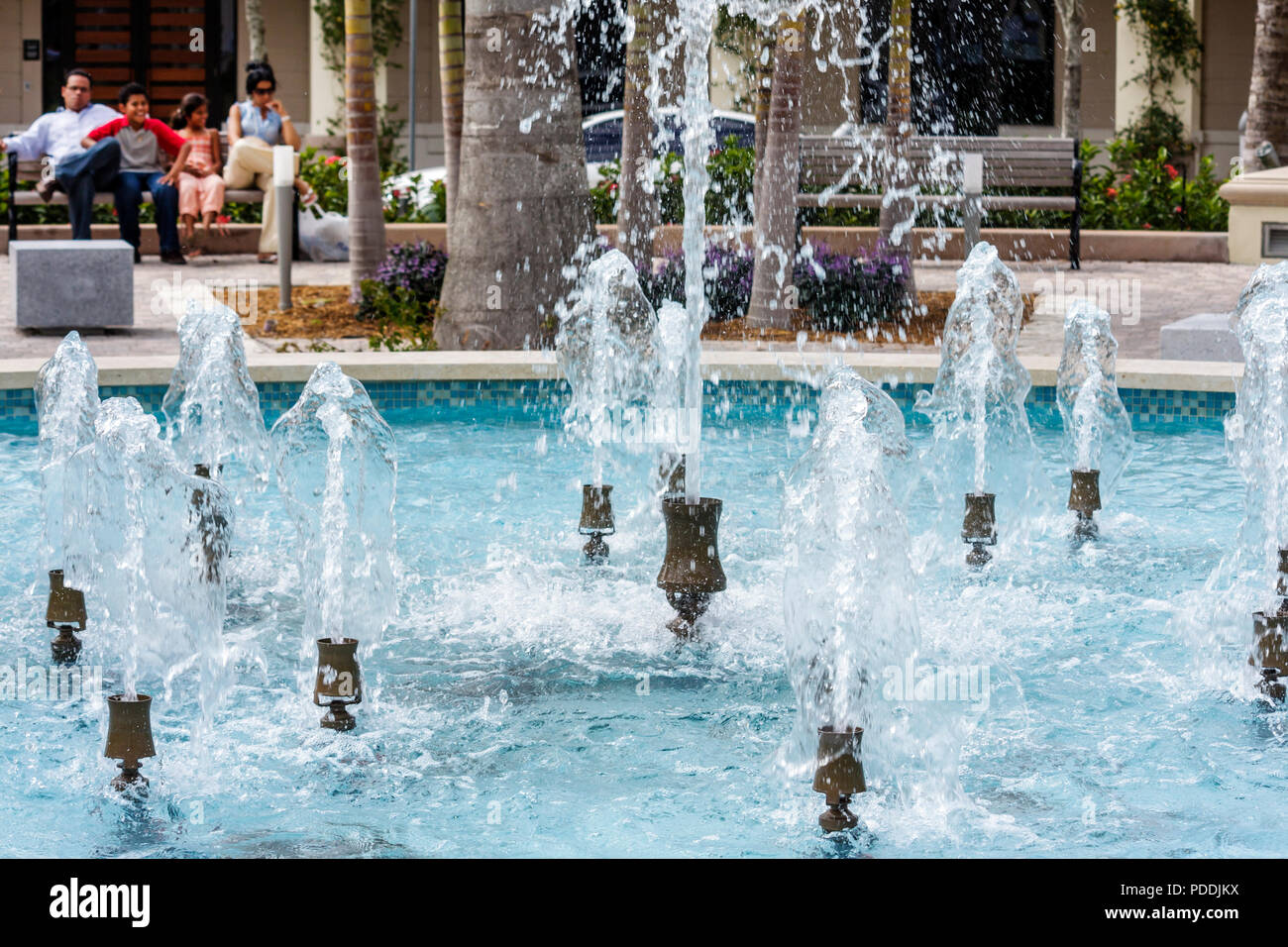 Miami Florida,Shops at Midtown,fountain,bench,water,landscaping,public ...
