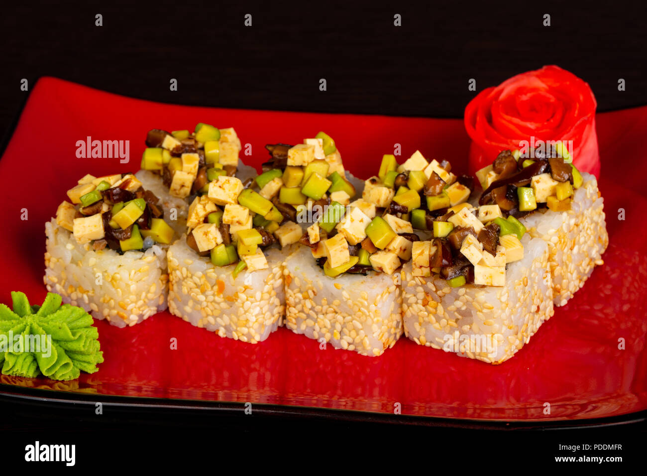 Japanese traditional cold vegetarian roll Stock Photo - Alamy