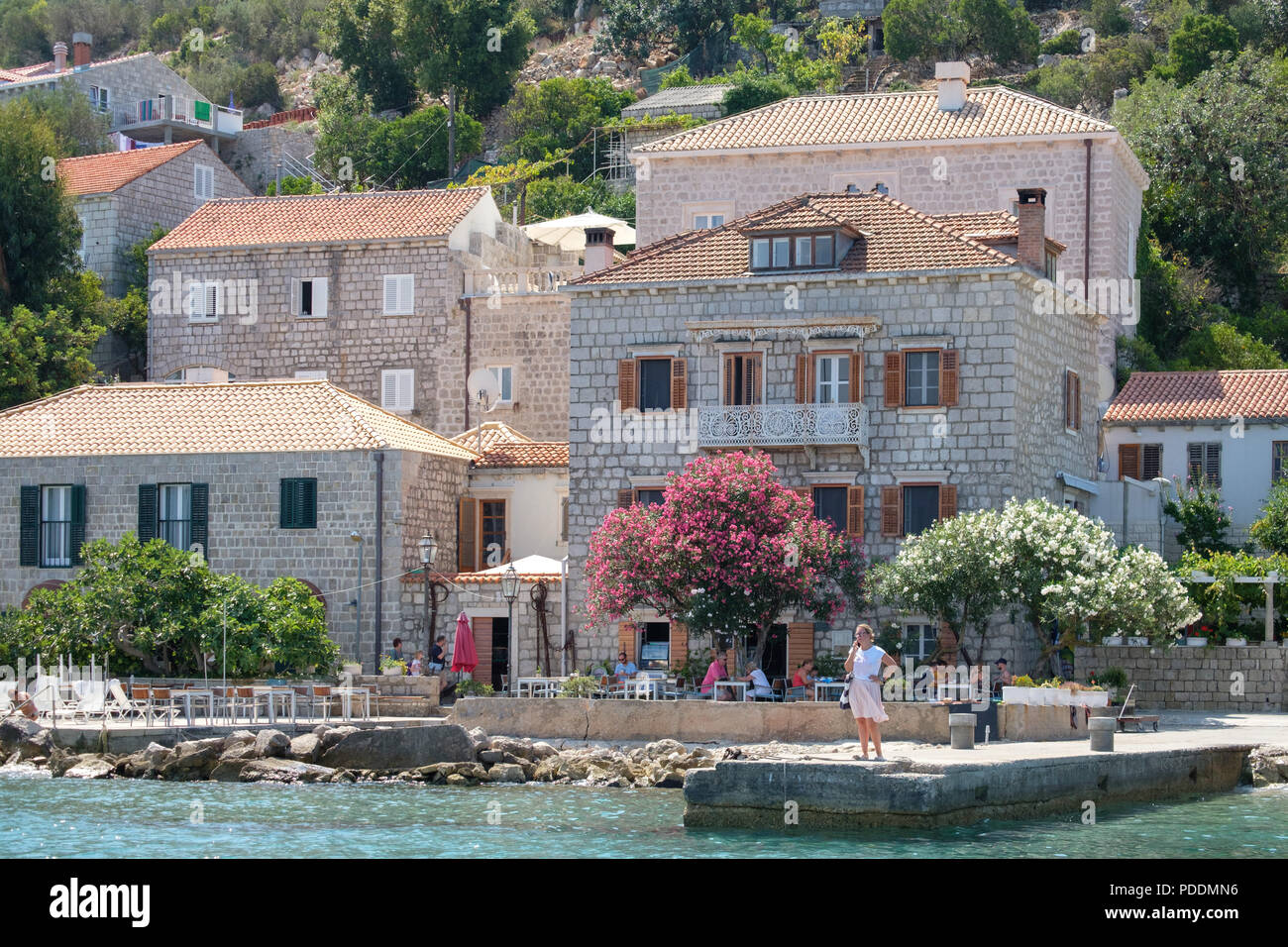 Residential houses at Lopud island, Elaphiti islands, Croatia Stock ...