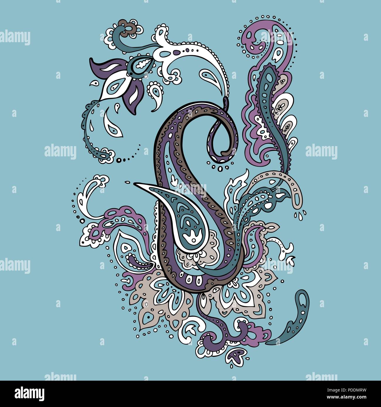 Exotic Paisley. Ethnic ornament. Hand Drawn Boho Vector illustration ...