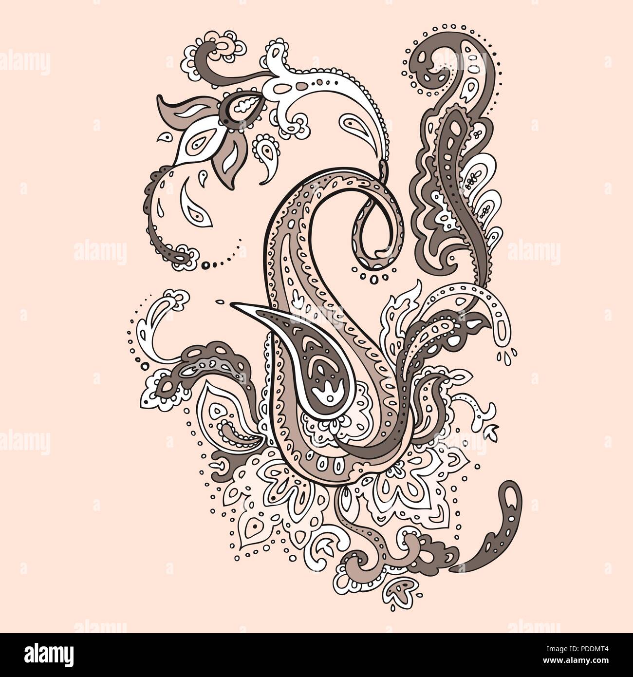 Exotic Paisley. Ethnic ornament, Hand Drawn Boho Vector illustration ...
