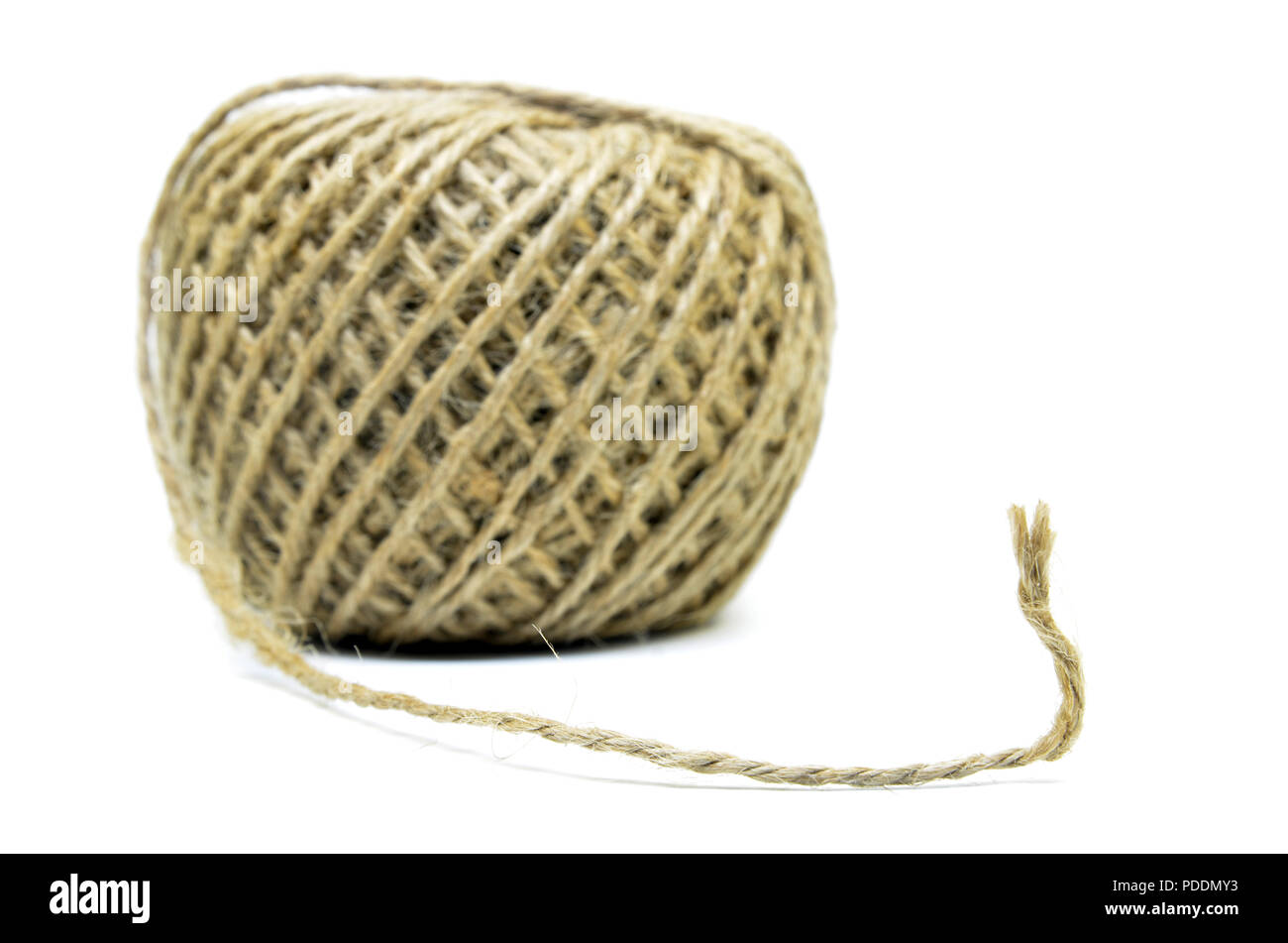 Linen string isolated on a white background Stock Photo - Alamy