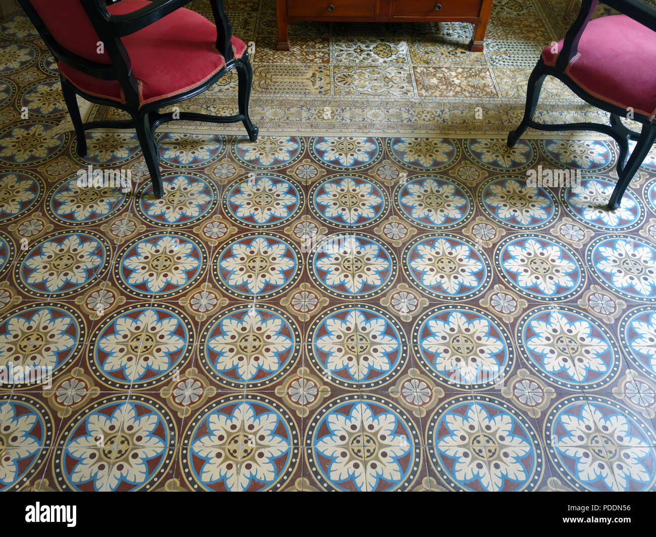 Wonderful Encaustic tiles in a beautifully restored major village house ...