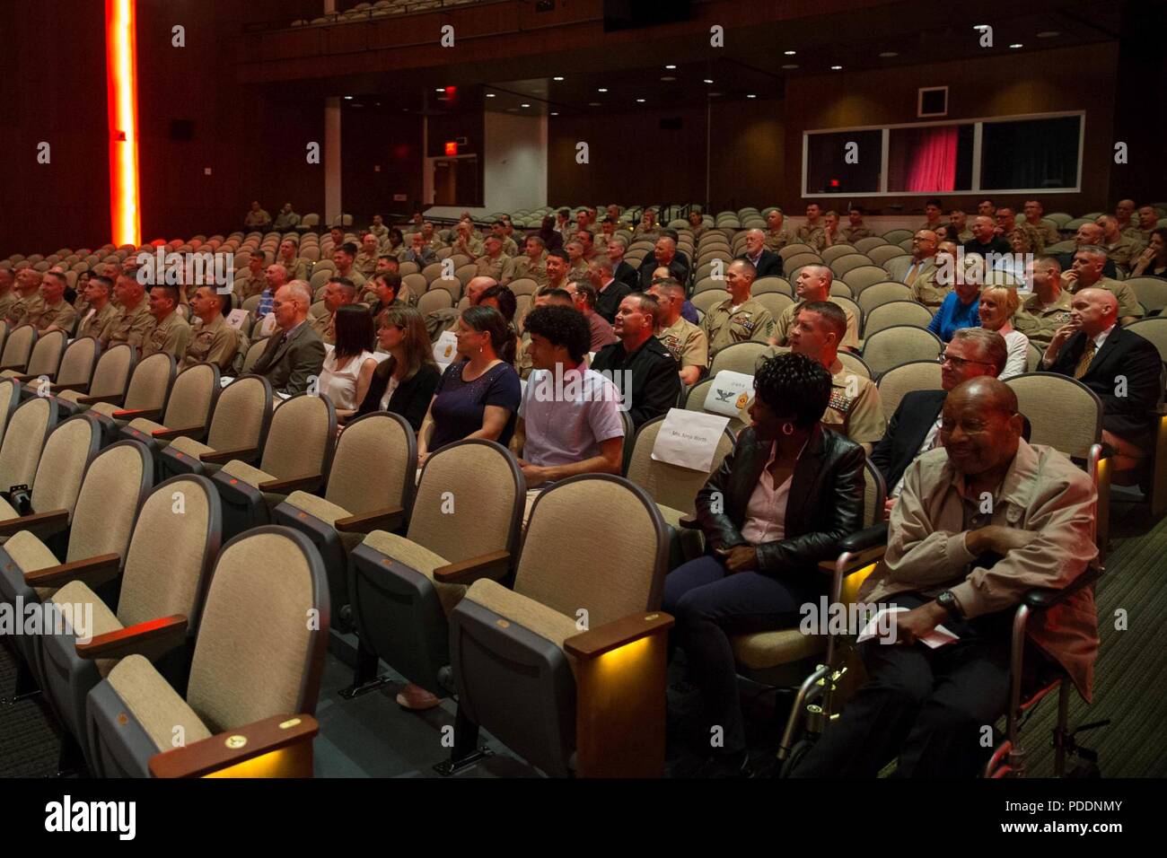 U.S. Marines and guest attend the Training Command change of command at ...