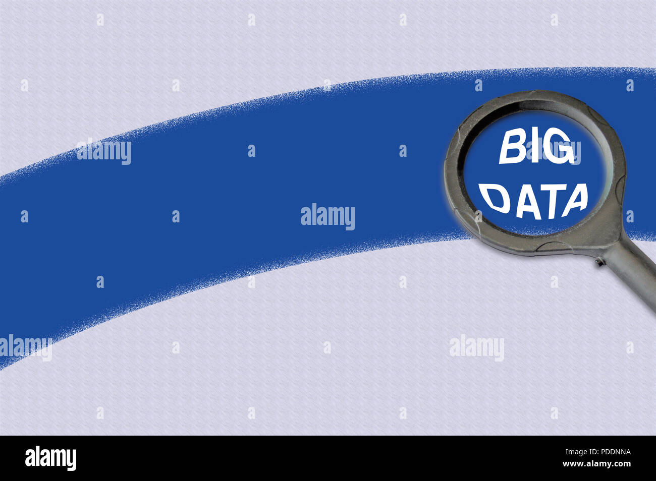 Image of a magnifying glass hovering over the words Big Data, in the ...