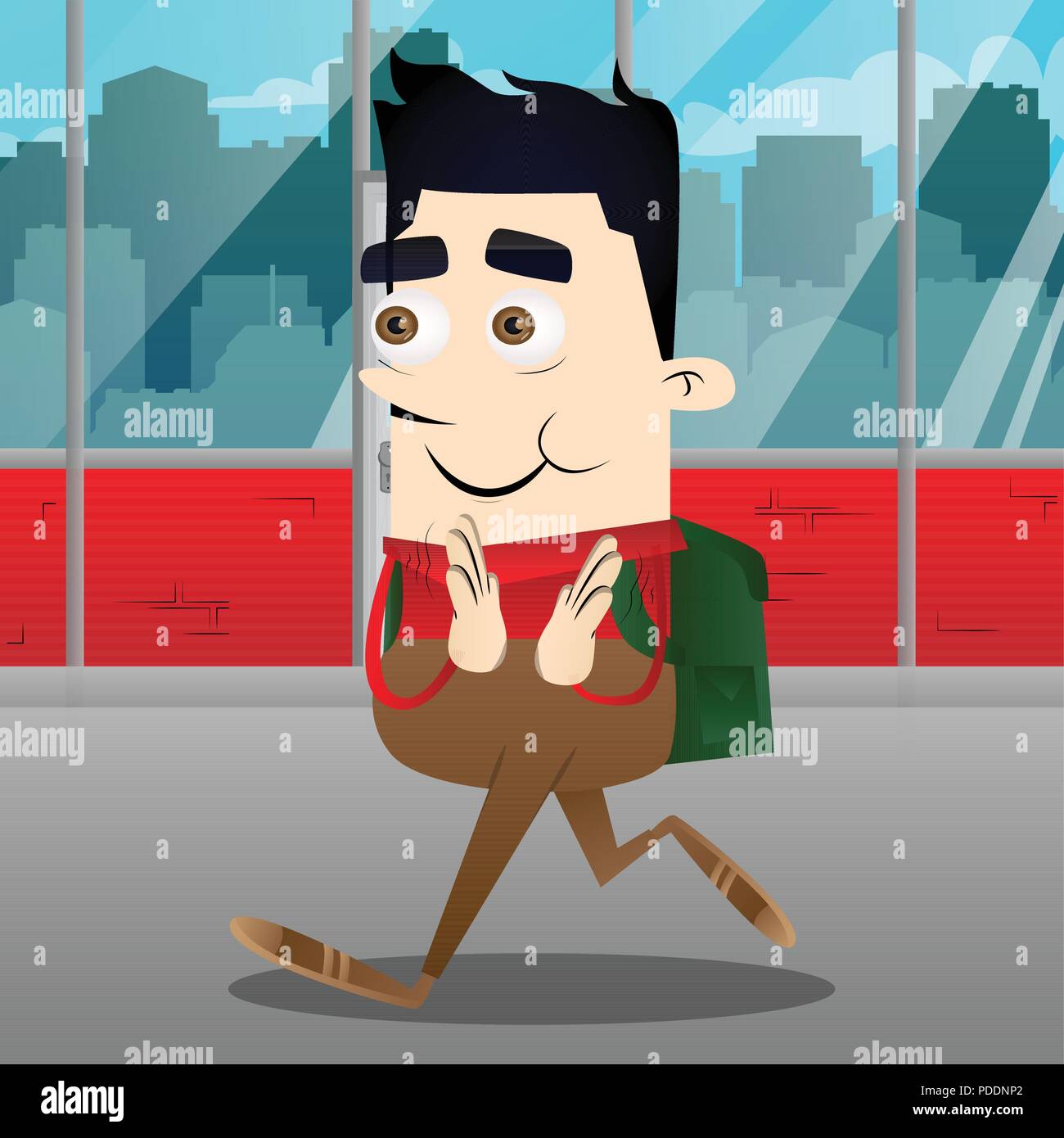 Schoolboy with clapping hands. Vector cartoon character illustration ...