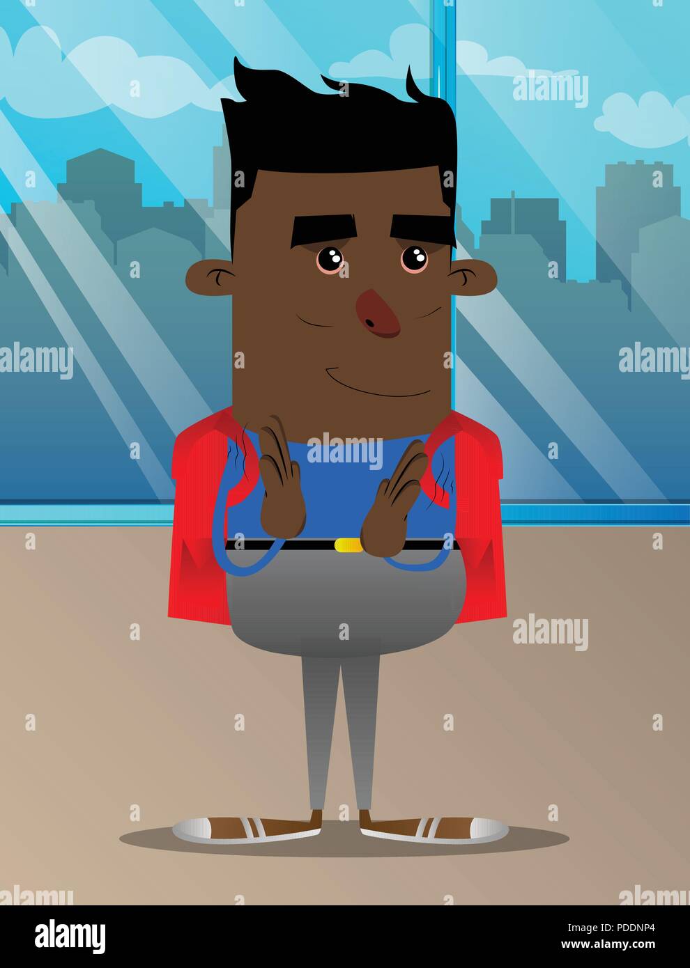 Schoolboy with clapping hands. Vector cartoon character illustration ...