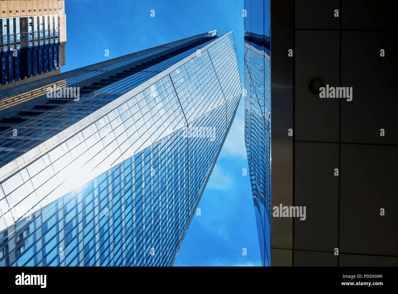 Bottom up view of Modern office building Stock Photo - Alamy