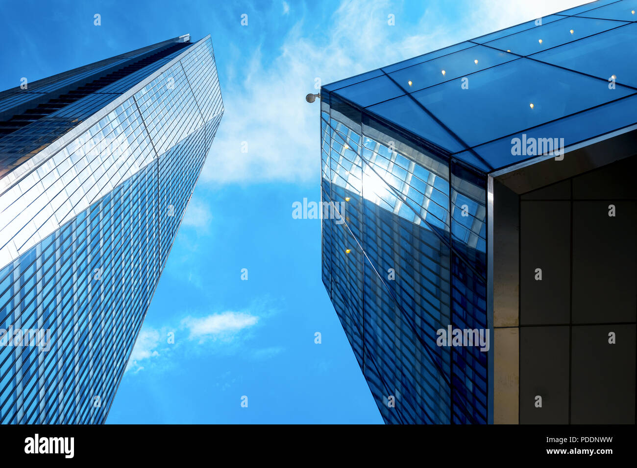 Bottom up view of Modern office building Stock Photo - Alamy