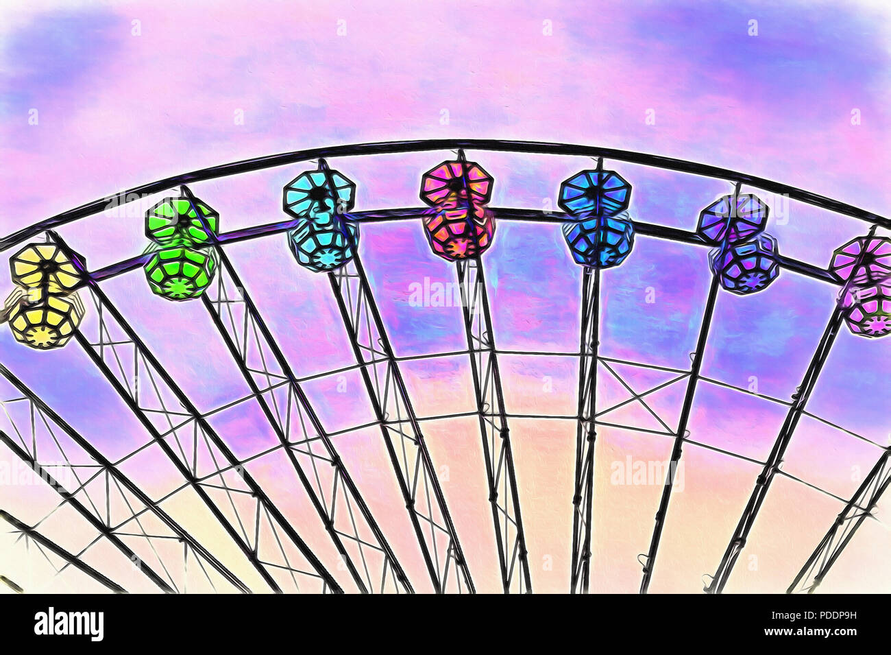 This huge "gondola" sytle ferris wheel, aptly named the "Skyscraper ...