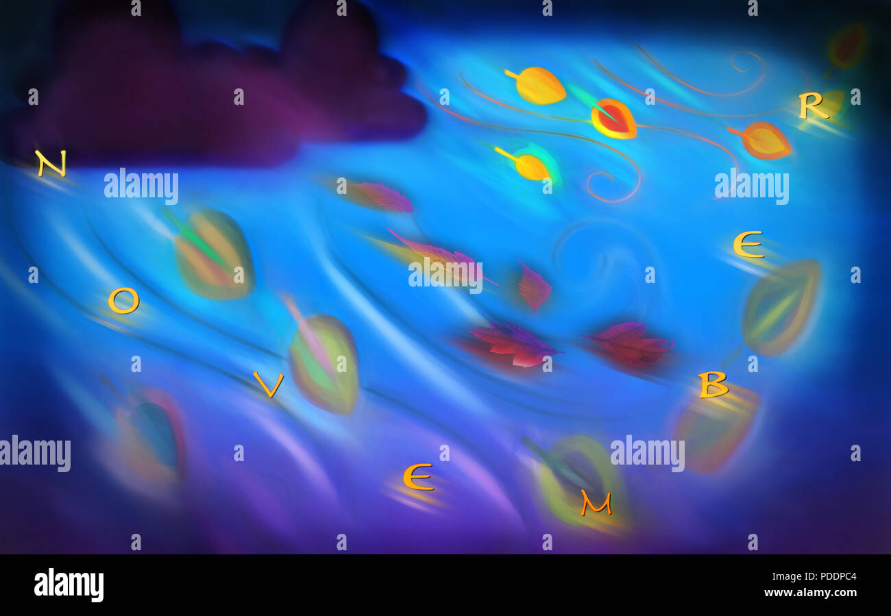 Fall leaves blowing in wind hi-res stock photography and images - Alamy