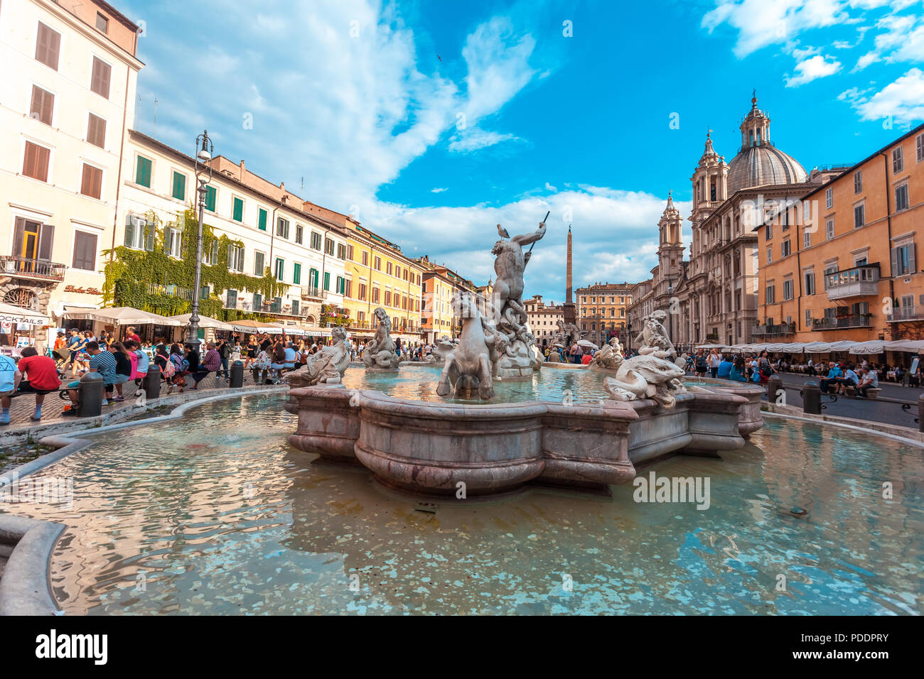 Rome, Italy - 23.06.2018: Piazza Navona, one of the most beautiful ...