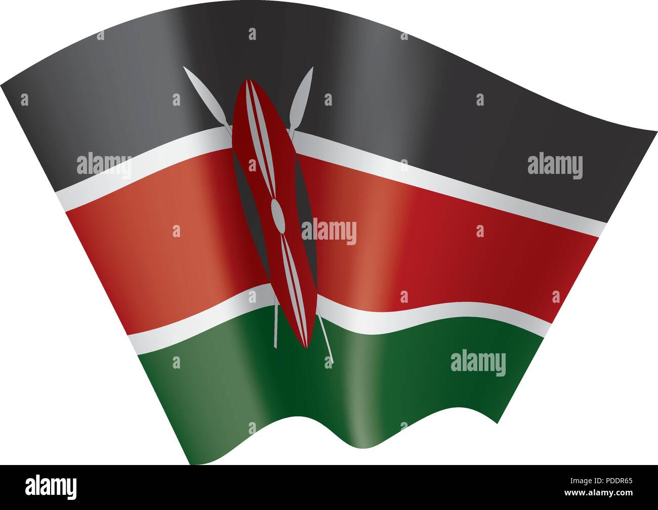 Kenya flag, vector illustration on a white background Stock Vector ...