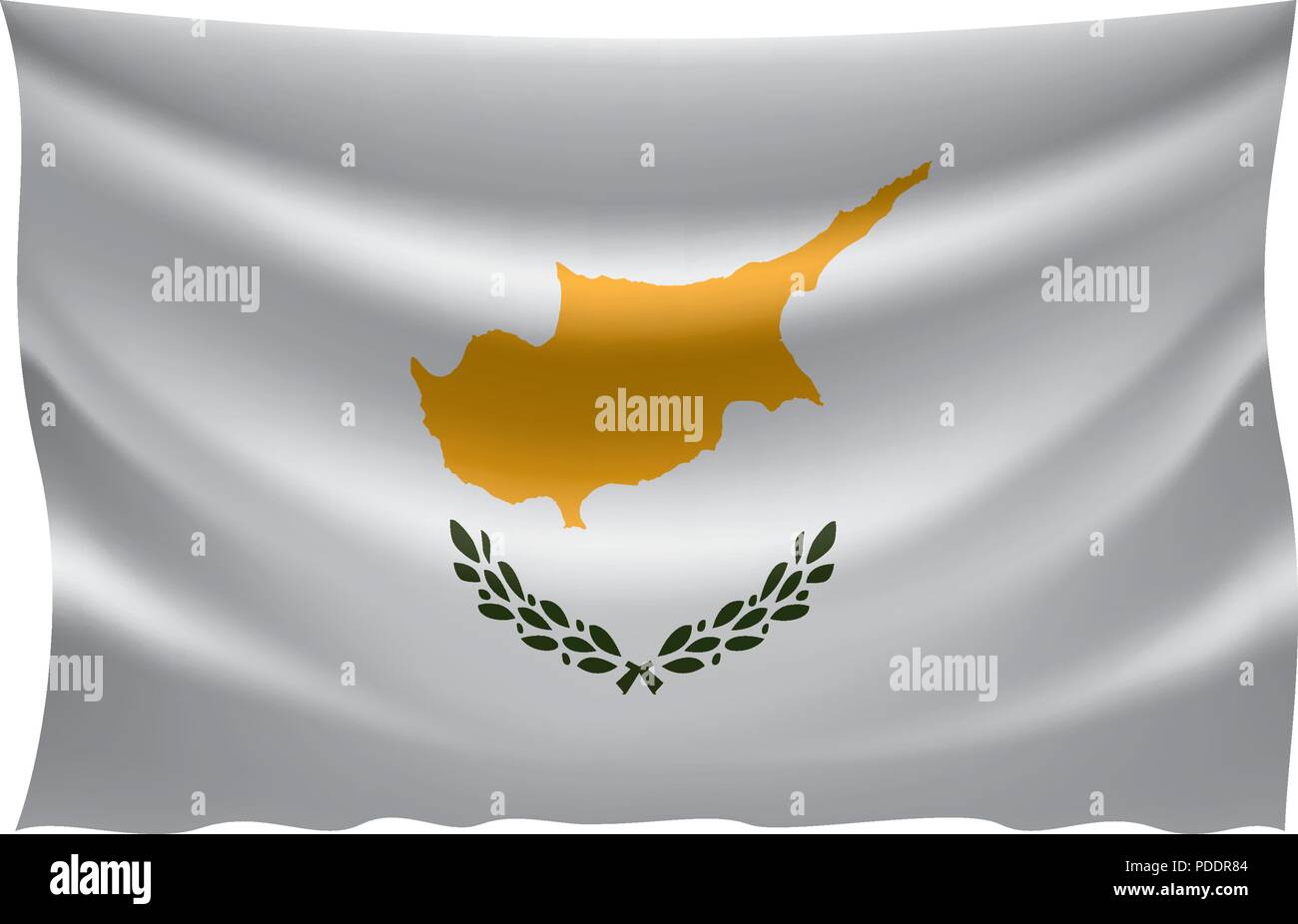 Cyprus flag, vector illustration on a white background Stock Vector ...