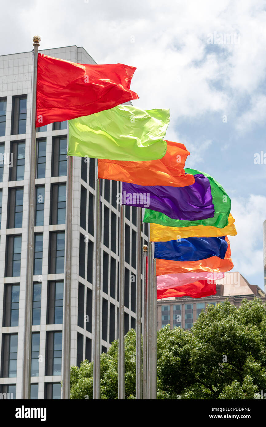 Pride flag flying hi-res stock photography and images - Alamy