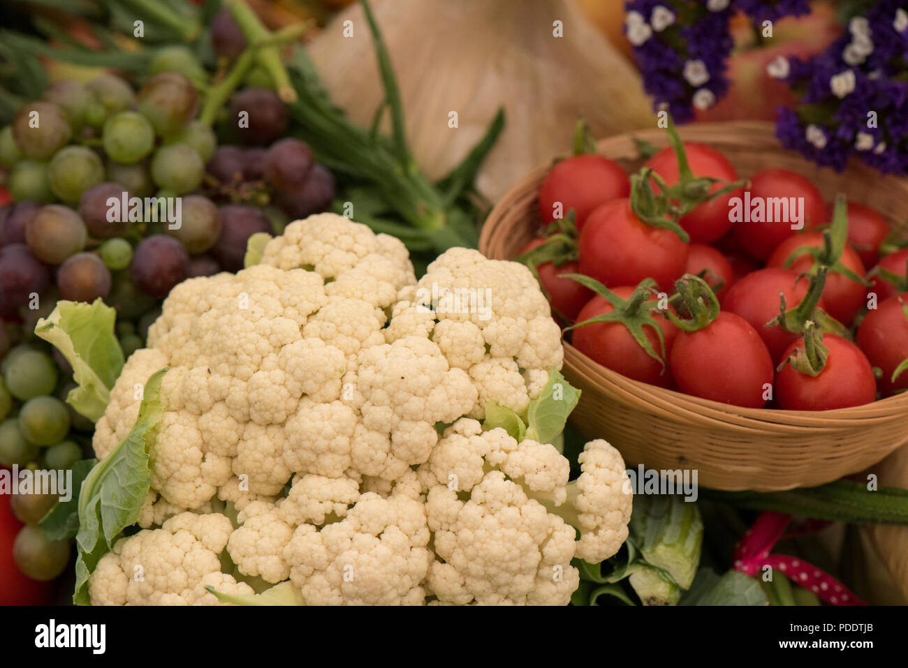 a beautiful, brightly coloured and appetising selection of fresh fruits ...