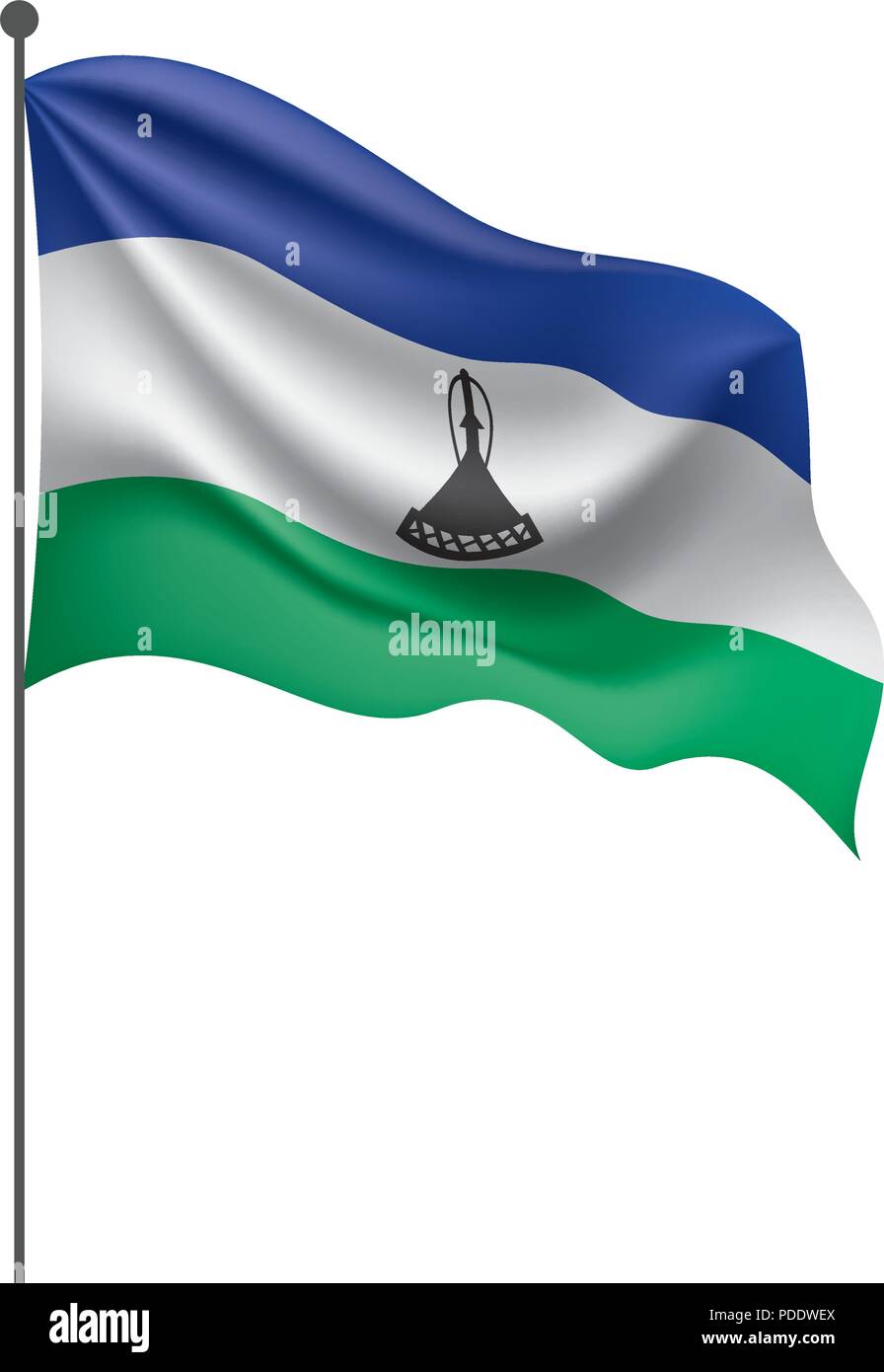 Lesotho flag, vector illustration on a white background Stock Vector ...