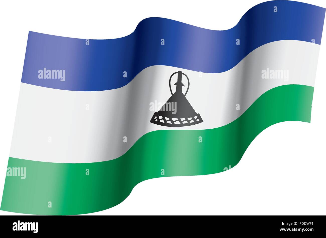 Lesotho flag, vector illustration on a white background Stock Vector ...