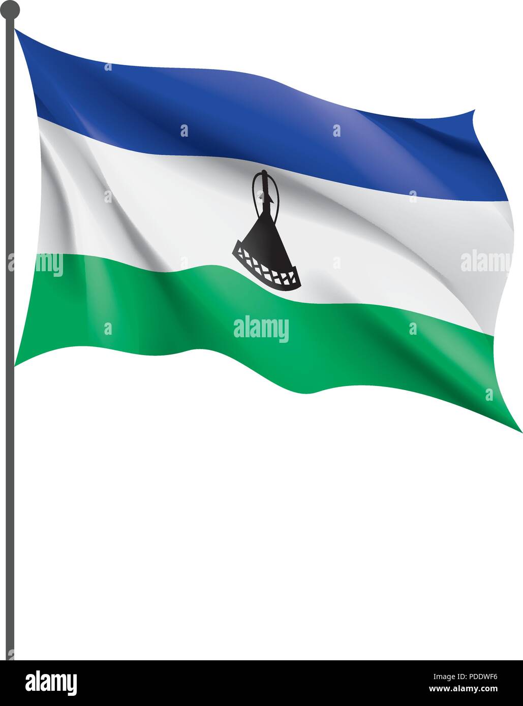 Lesotho flag, vector illustration on a white background Stock Vector ...