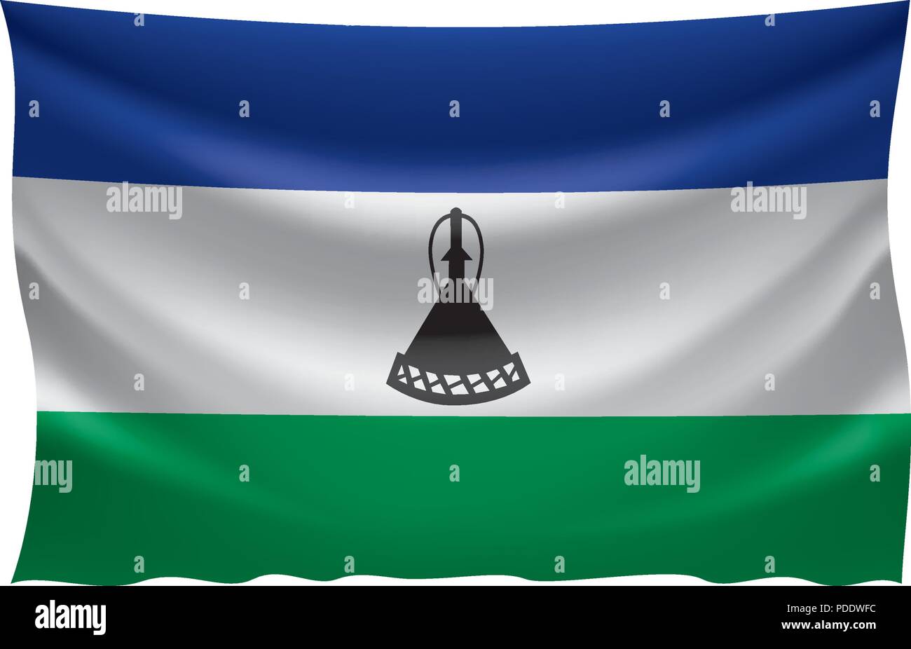 Lesotho flag, vector illustration on a white background Stock Vector ...