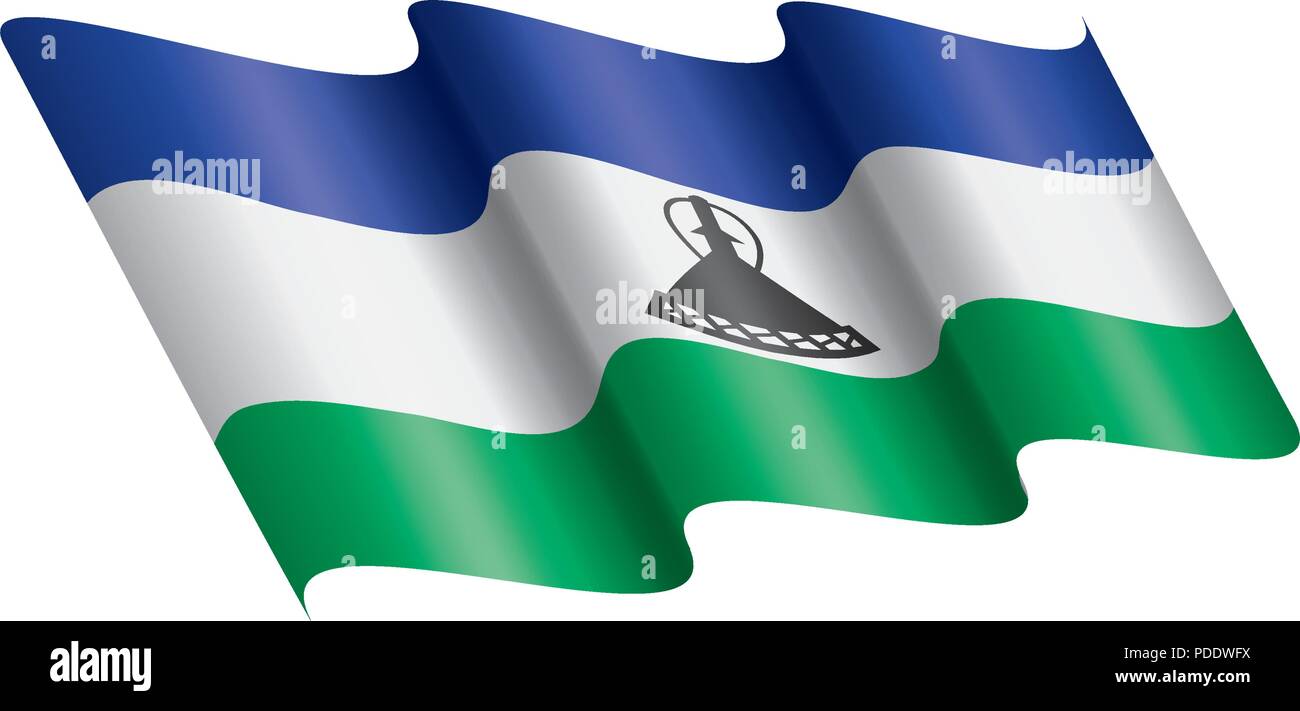 Lesotho flag, vector illustration on a white background Stock Vector ...