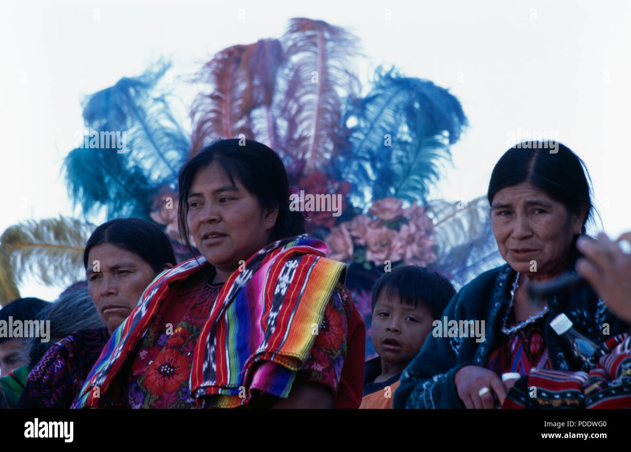 Quiche Maya people wearing traditional dress in Chichicastenango ...