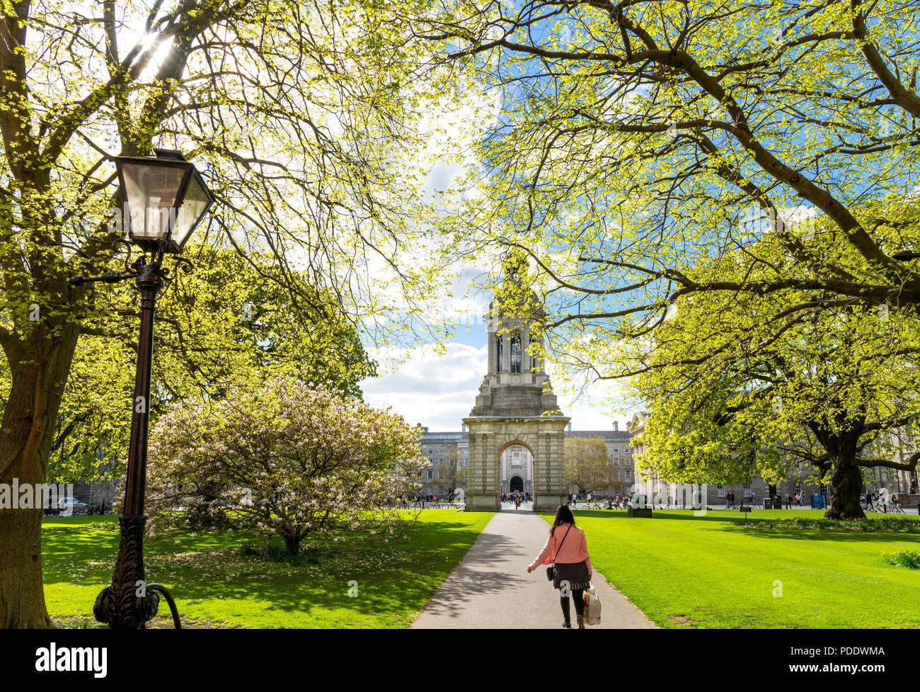 Springtime in Library Square of Trinity Stock Photo - Alamy