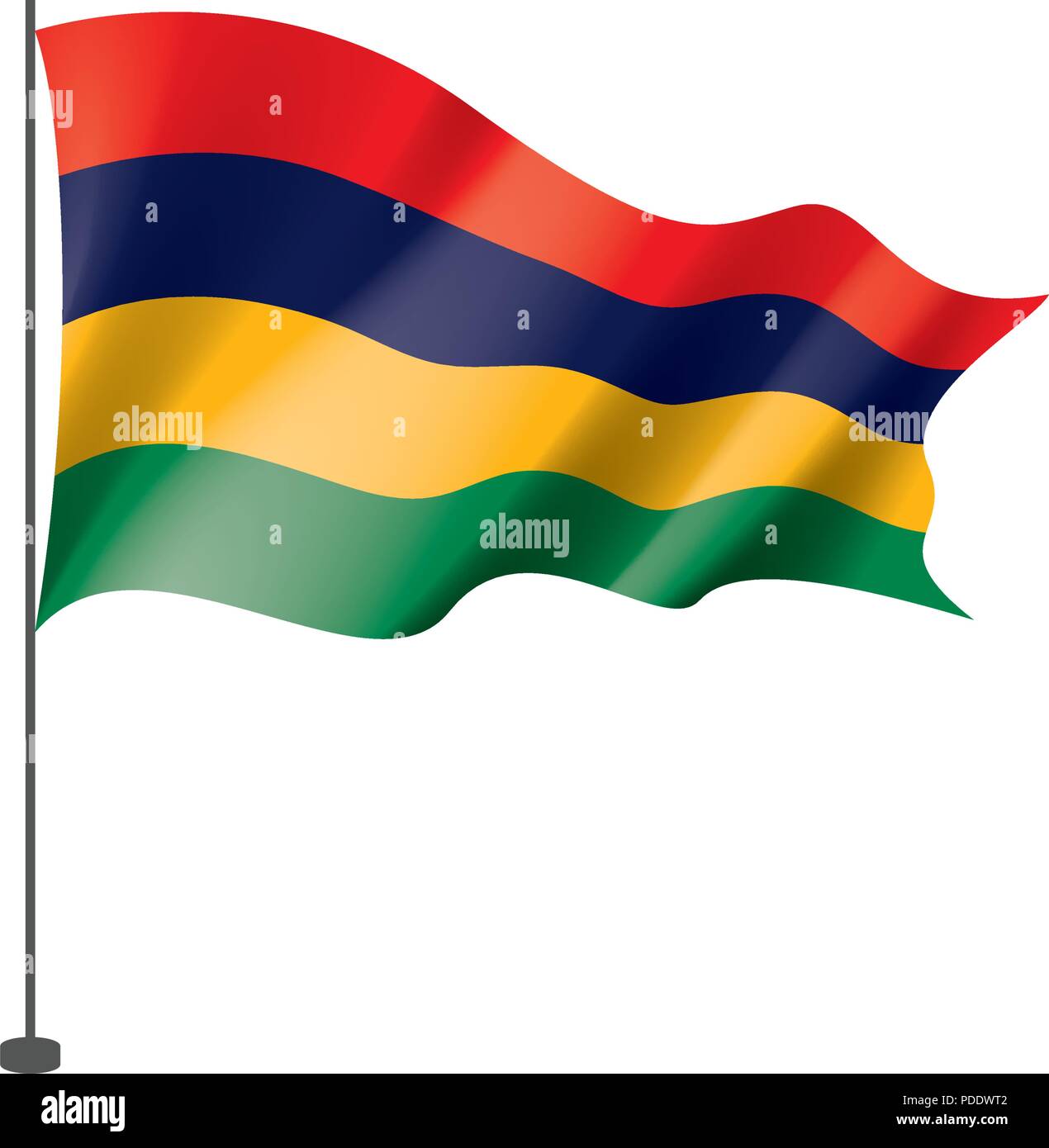 Mauritius flag, vector illustration on a white background Stock Vector ...