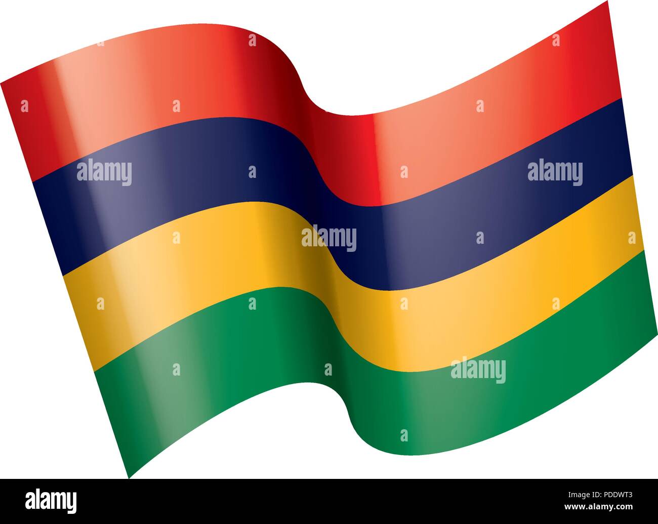 Mauritius flag, vector illustration on a white background Stock Vector ...